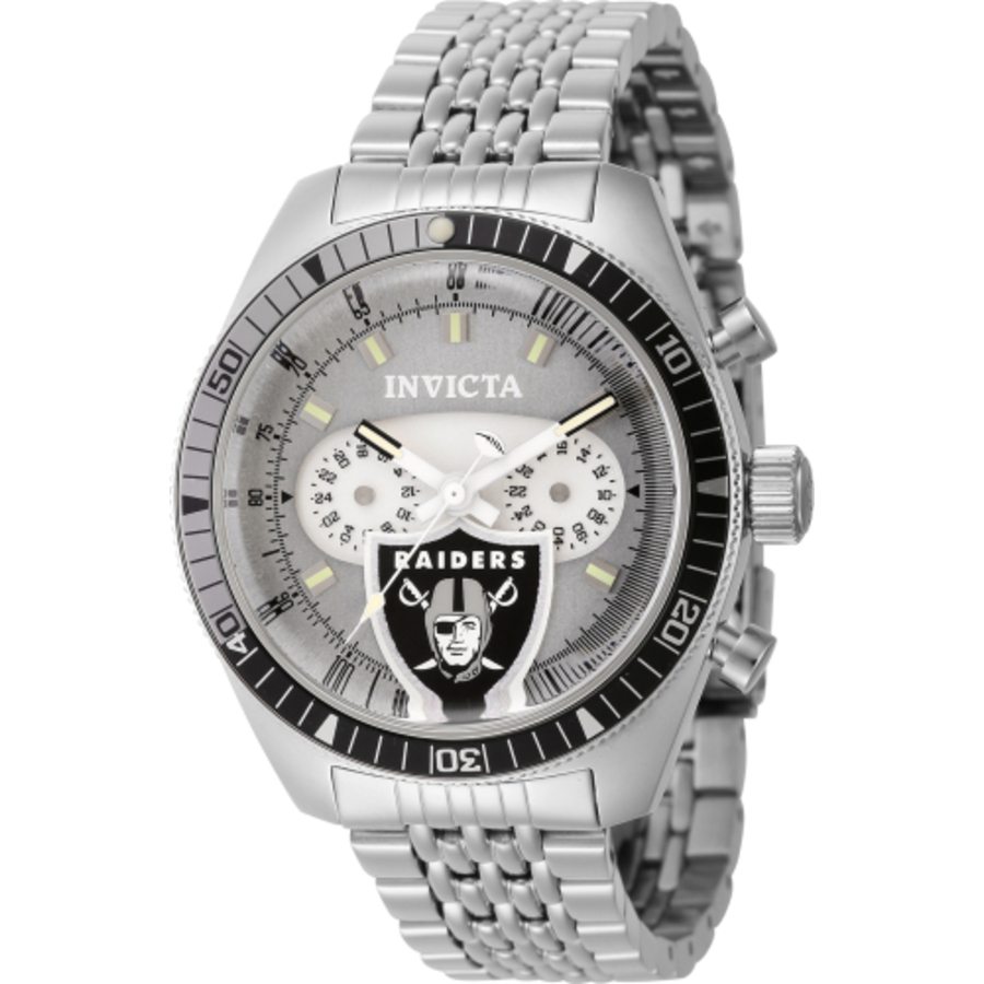 Invicta Nfl Las Vegas Raiders World Time GMT Quartz Grey Dial Men's ...