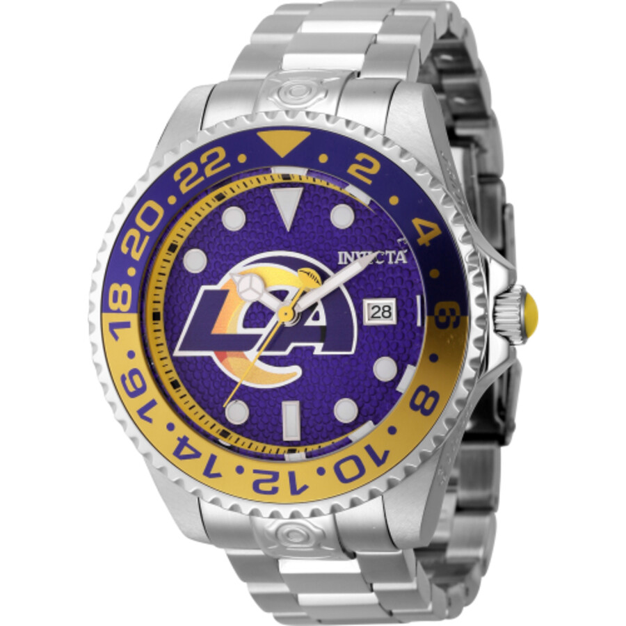 Invicta NFL Los Angeles Rams Automatic Date Dive Blue Dial Men's Watch ...