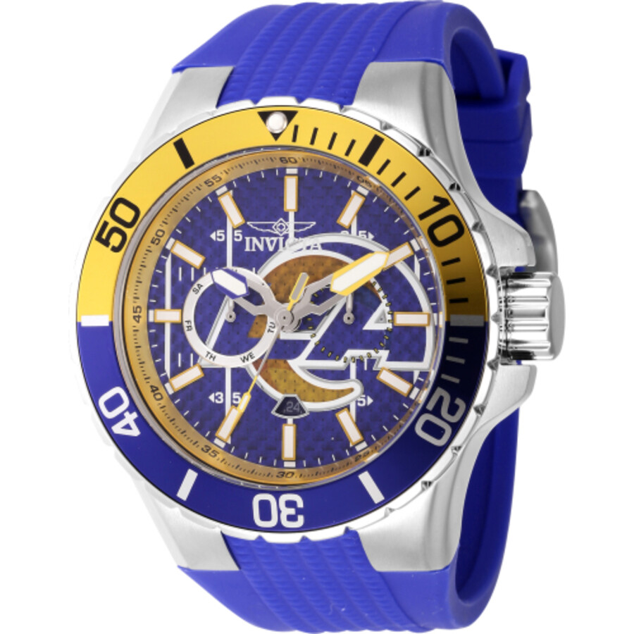 Invicta NFL Los Angeles Rams GMT Quartz Blue Dial Men's Watch 45405 ...