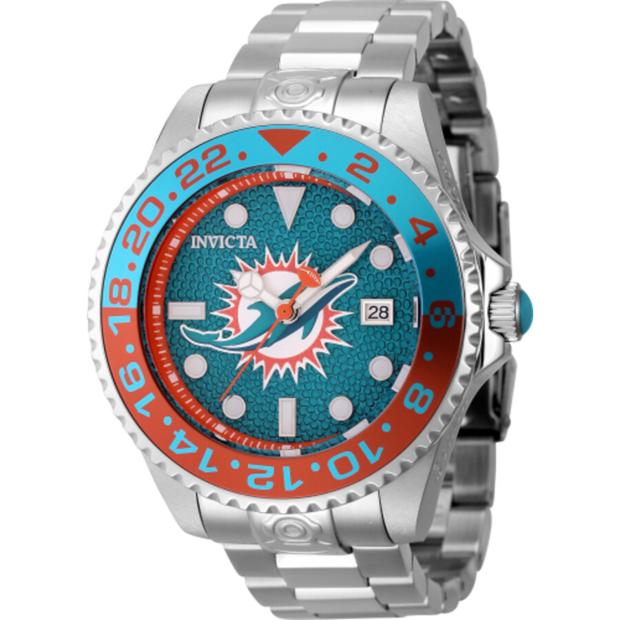 Invicta NFL Miami Dolphins Automatic Date Dive Green Dial Men's Watch ...