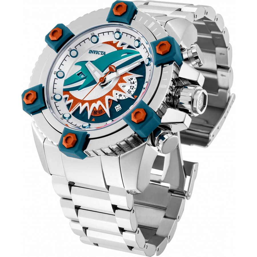 Invicta NFL Miami Dolphins Chronograph GMT Quartz Blue Dial Men's Watch ...
