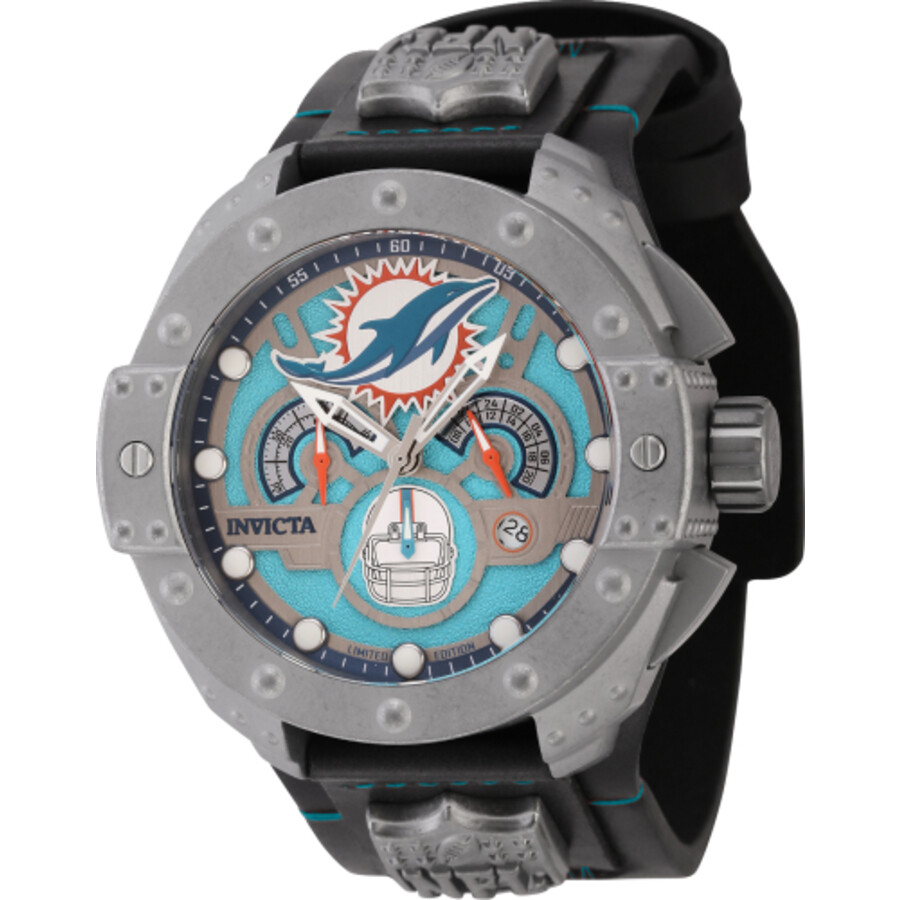Invicta NFL Miami Dolphins Chronograph GMT Quartz Blue Dial Men's Watch ...