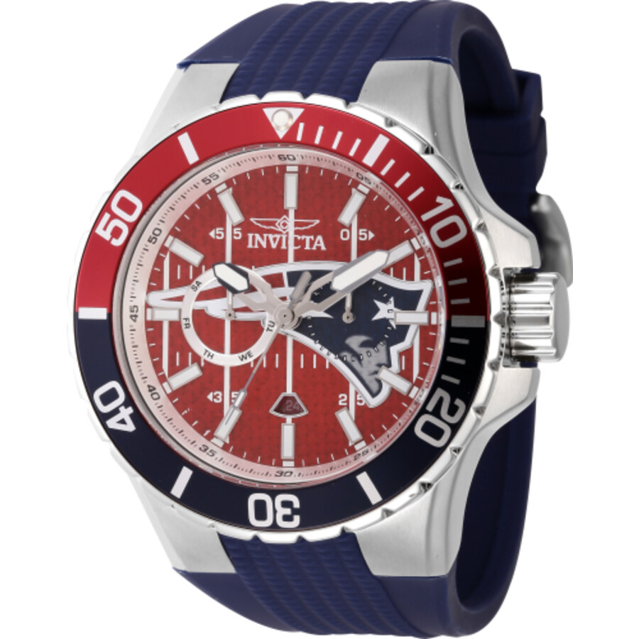 Invicta NFL New England Patriots GMT Quartz Red Dial Men's Watch 45406 886678602919 - Watches ...