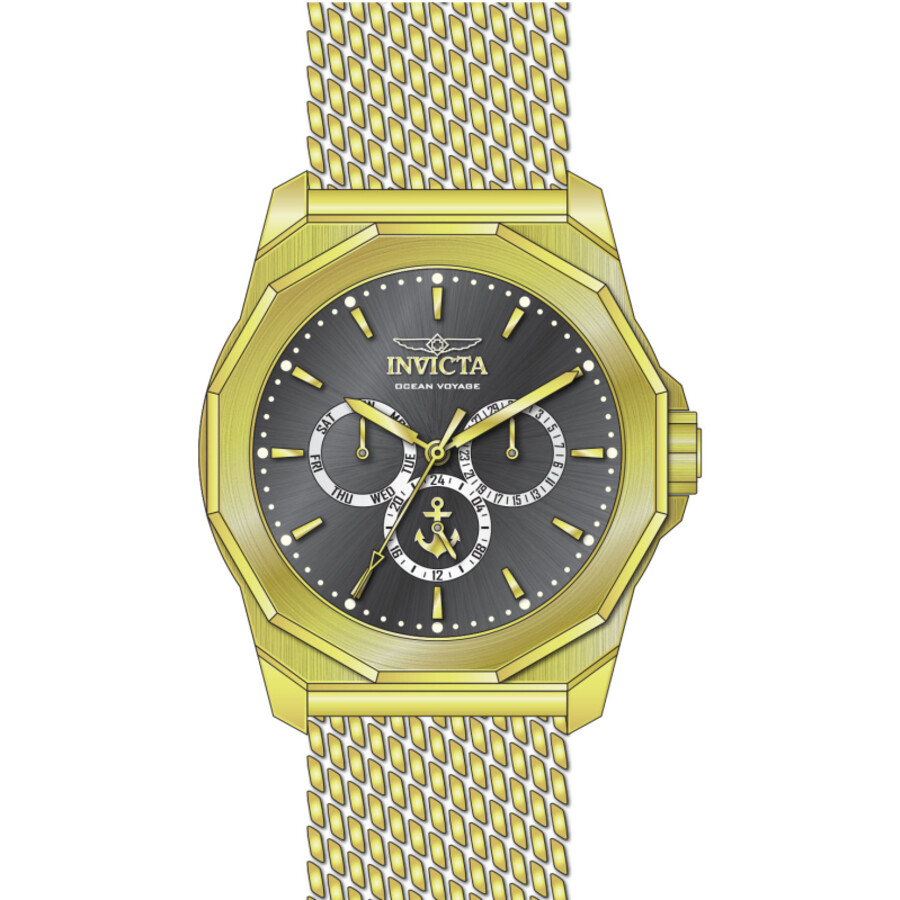 Invicta Ocean Voyage GMT Quartz Gunmetal Dial Men's Watch 46253 ...