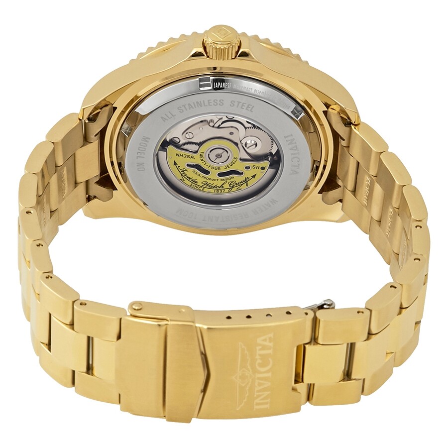 Invicta Pro Diver Dragon Automatic Black Dial Yellow Gold-tone Men's ...