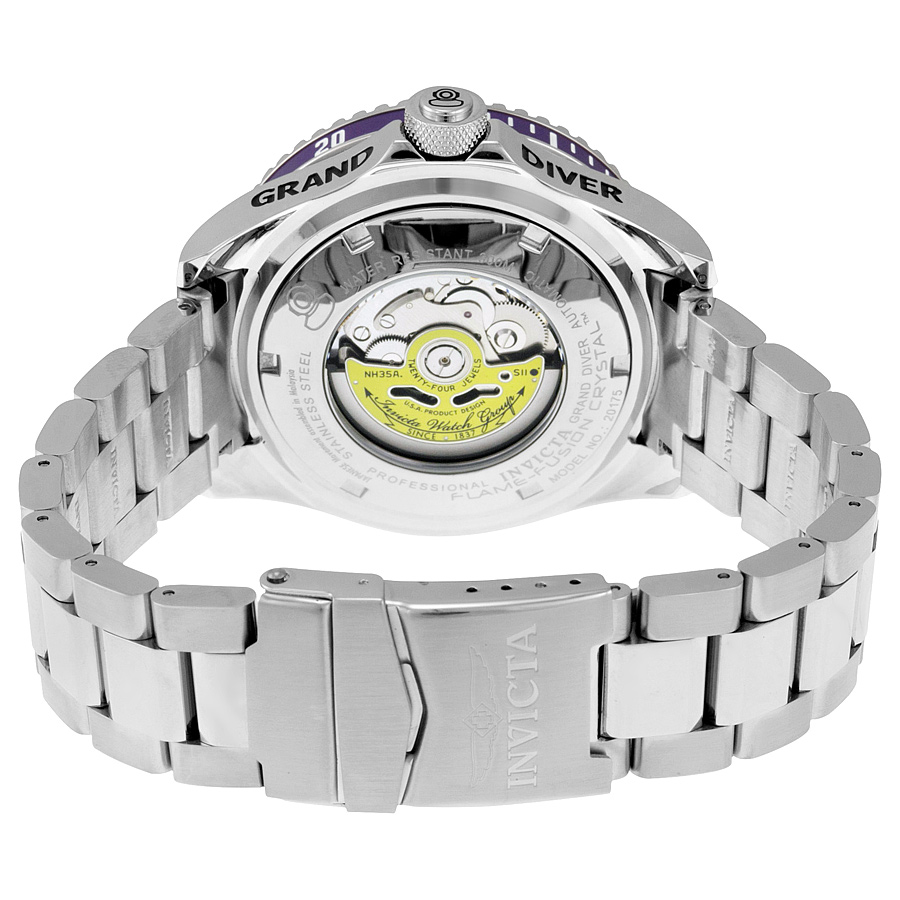 Invicta Pro Diver Automatic Purple Dial Stainless Steel Men's Watch ...
