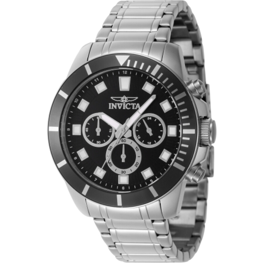 Invicta Pro Diver Chronograph GMT Quartz Black Dial Men's Watch 46031 ...