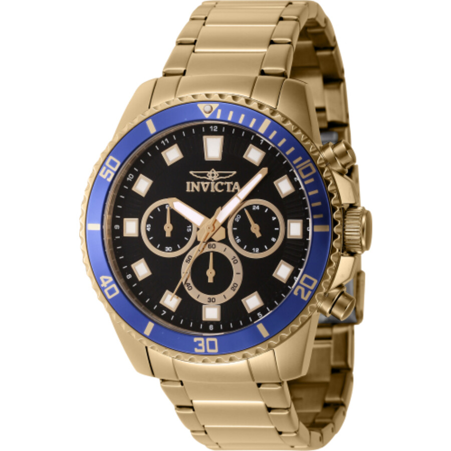 Invicta Pro Diver Chronograph GMT Quartz Black Dial Men's Watch 46056 ...