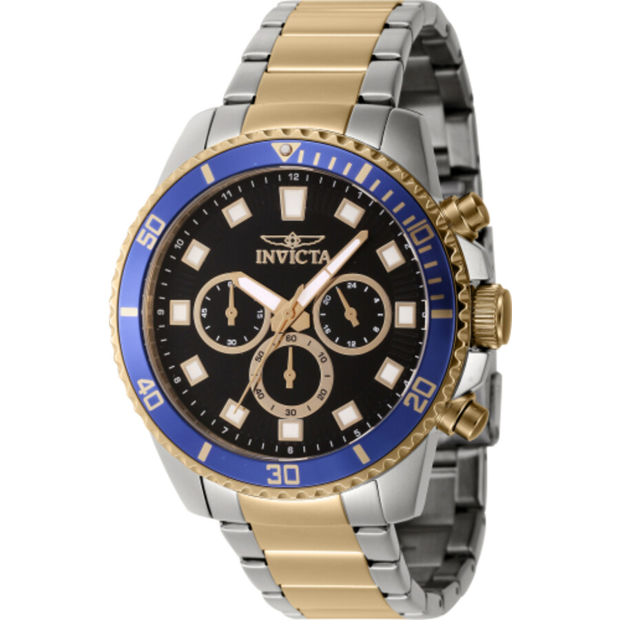 Invicta Pro Diver Chronograph GMT Quartz Black Dial Men's Watch 46059 ...