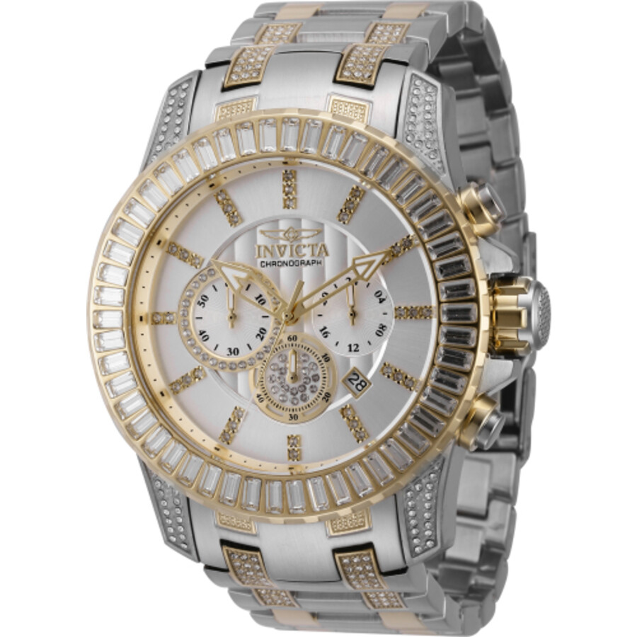Invicta Pro Diver Chronograph GMT Quartz Crystal Silver Dial Men's ...