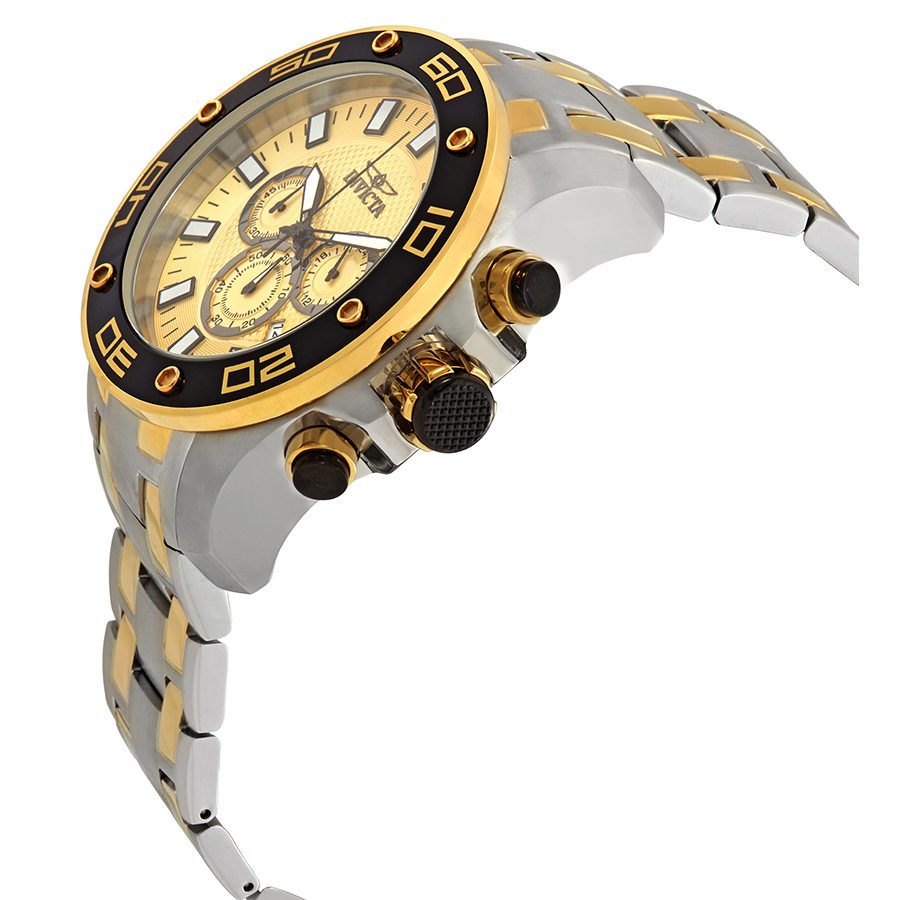 Invicta Pro Diver Chronograph Yellow Gold Dial Men's Watch 26080 ...