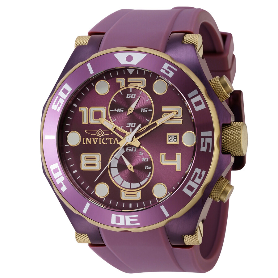 Invicta Pro Diver Chronograph Quartz Purple Dial Men's Watch 40656 ...