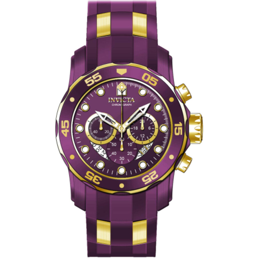 Invicta Pro Diver Chronograph Quartz Purple Dial Men's Watch 40933 ...