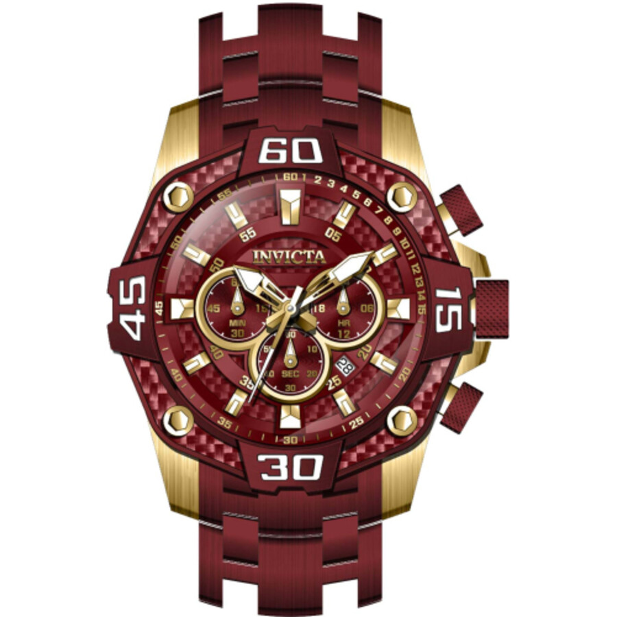 Invicta Pro Diver Chronograph Quartz Red Dial Men's Watch 40257 ...