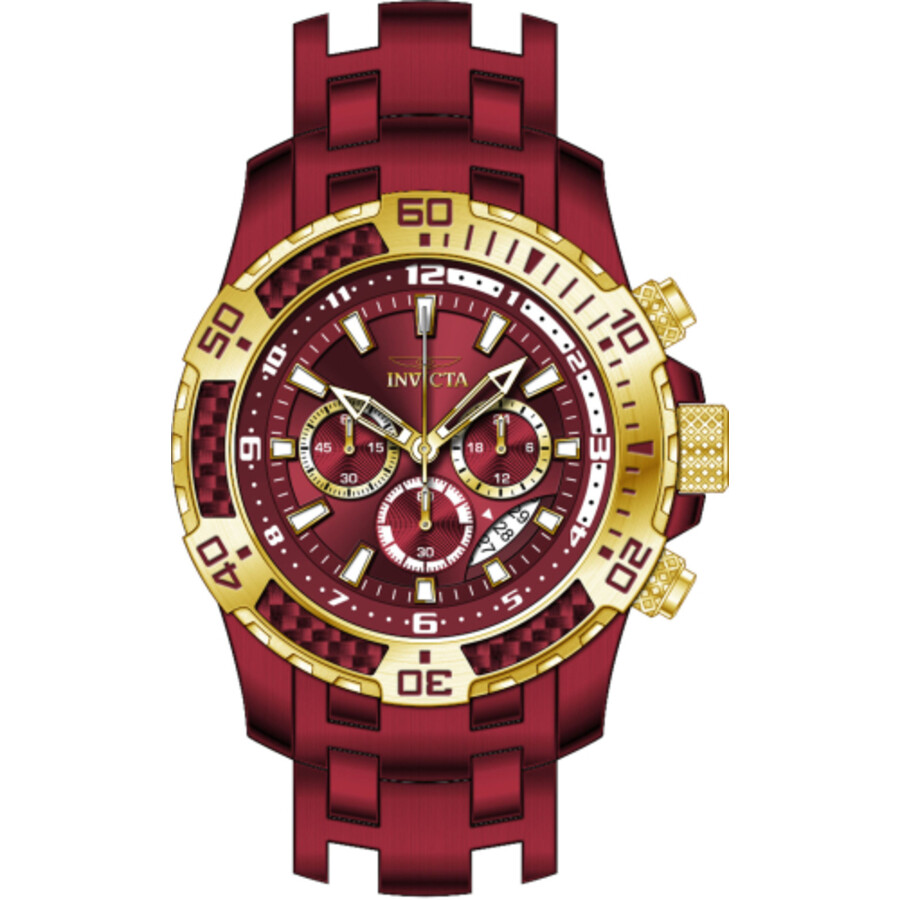 Invicta Pro Diver Chronograph Quartz Red Dial Men's Watch 40906 ...