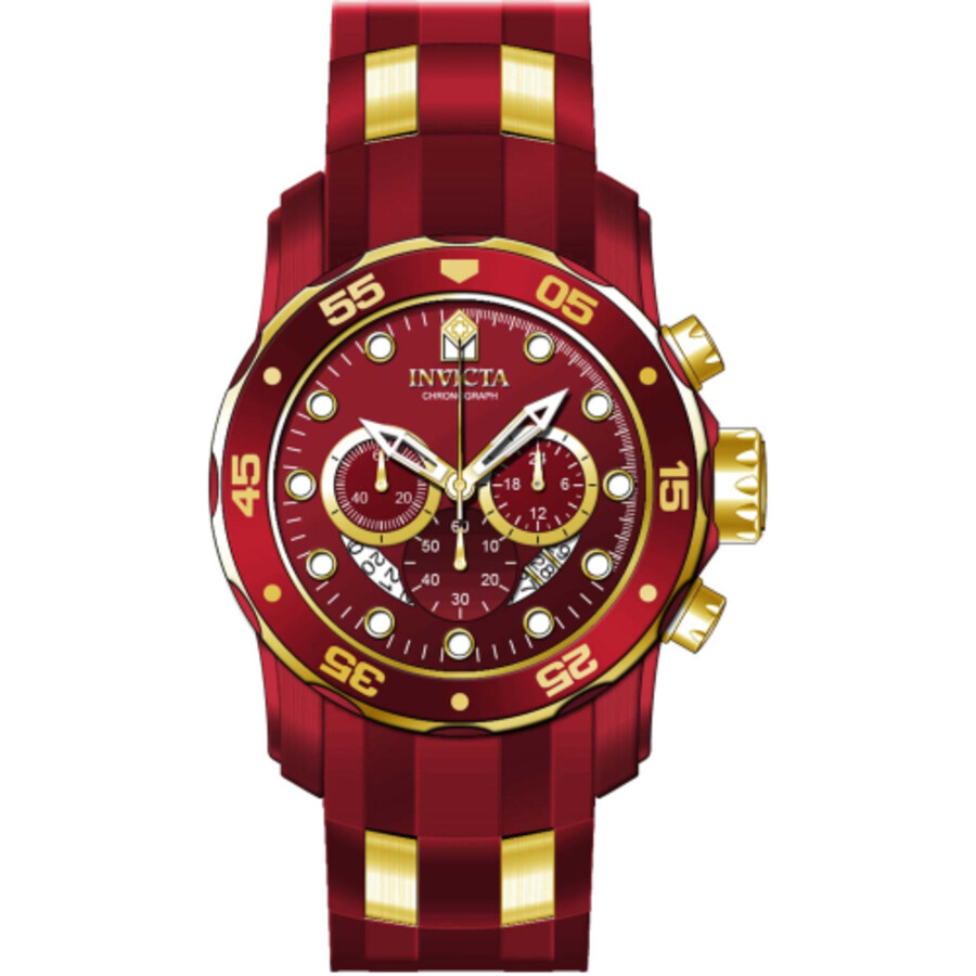 Invicta Pro Diver Chronograph Quartz Red Dial Men's Watch 40931 ...