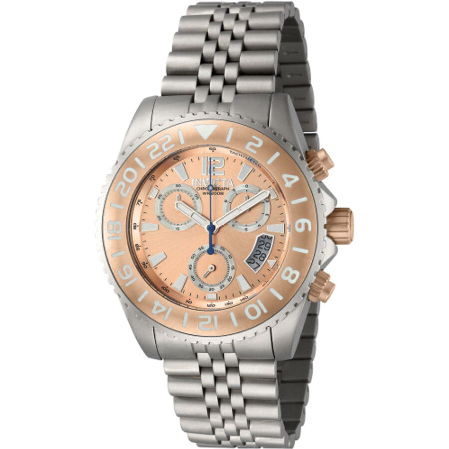Invicta Pro Diver Chronograph Quartz Rose Gold Dial Men's Watch 43803 ...