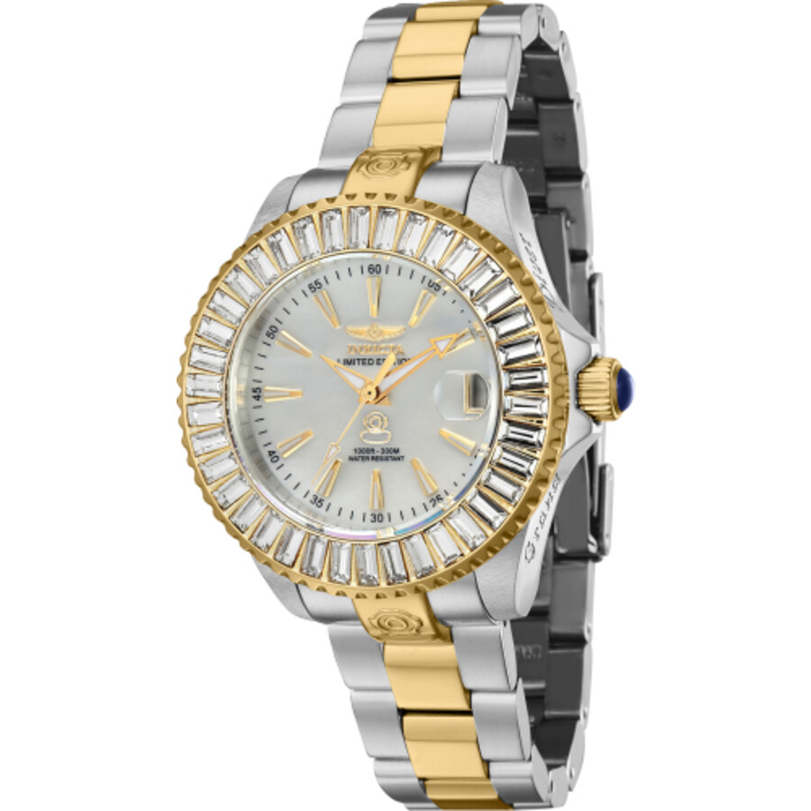 Invicta Pro Diver Date Automatic Crystal White Dial Ladies Watch 44320 ...
