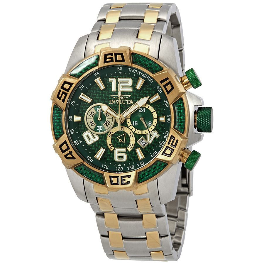 Invicta Pro Diver Chronograph Green Dial Men's Watch 25857 886678312399 ...