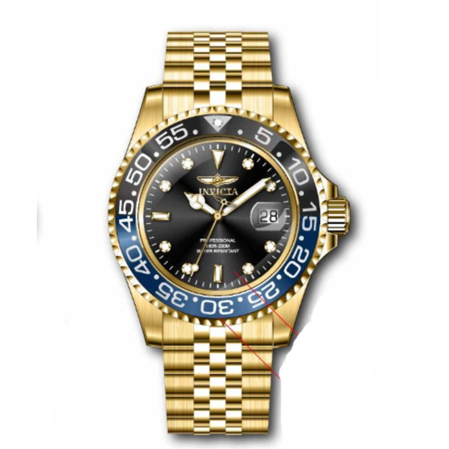 Invicta Pro Diver Quartz Black Dial Batman Bezel Men's Watch 36043 ...
