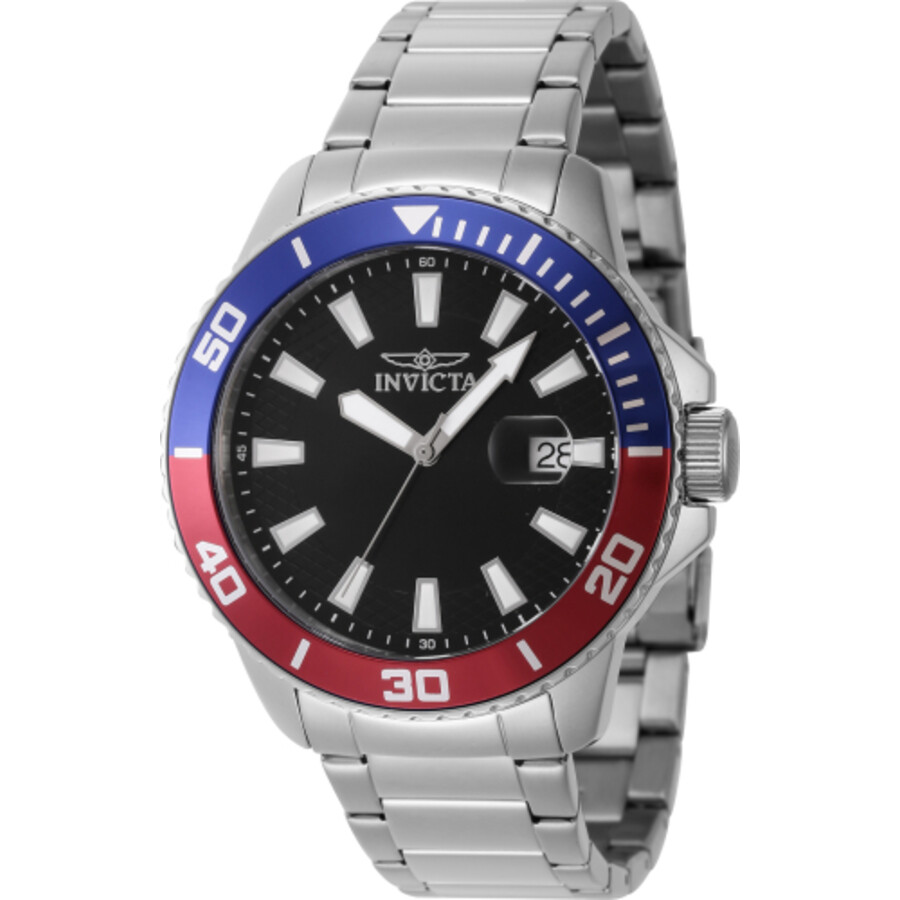 Invicta Pro Diver Quartz Black Dial Pepsi Bezel Men's Watch 46065 ...