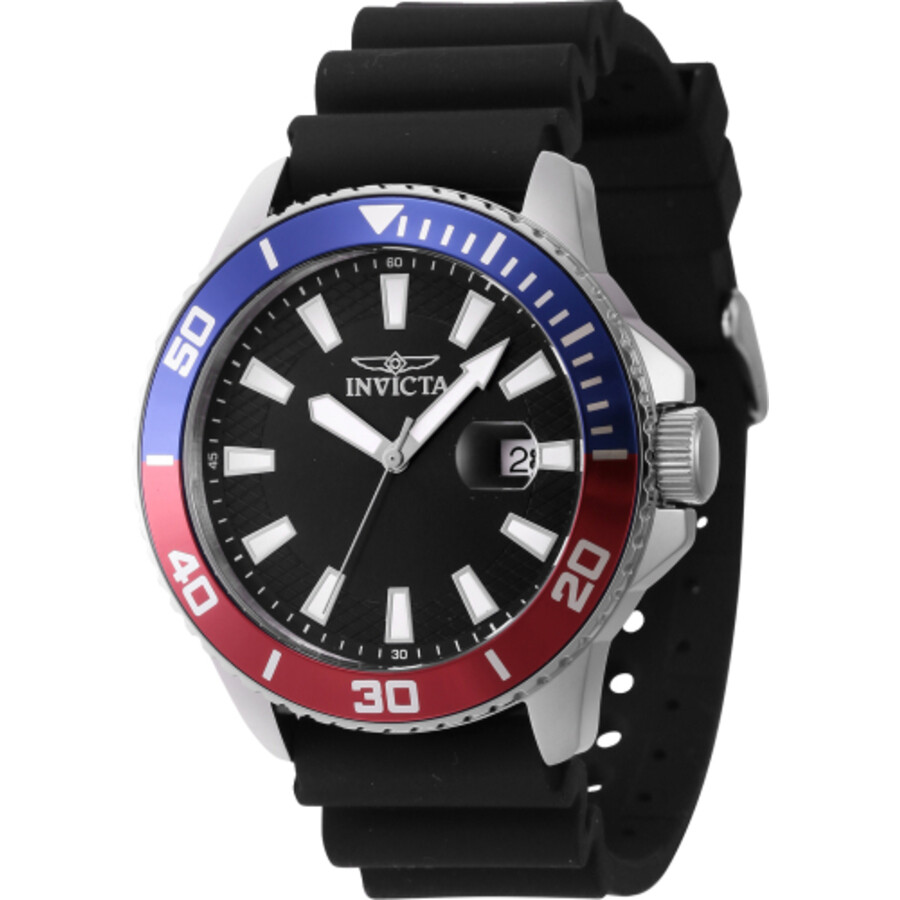 Invicta Pro Diver Quartz Black Dial Pepsi Bezel Men's Watch 46090 ...