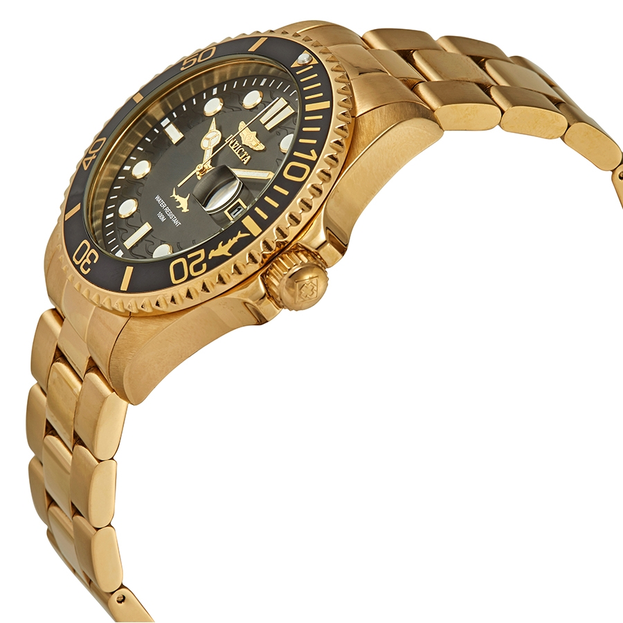 Invicta Pro Diver Quartz Black Dial Yellow Gold-tone Men's Watch 30026 ...