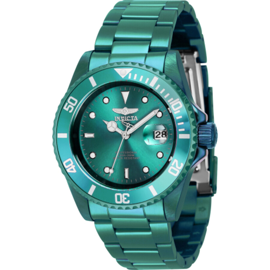 Invicta Pro Diver Quartz Green Dial Men's Watch 40629 886678545636 ...
