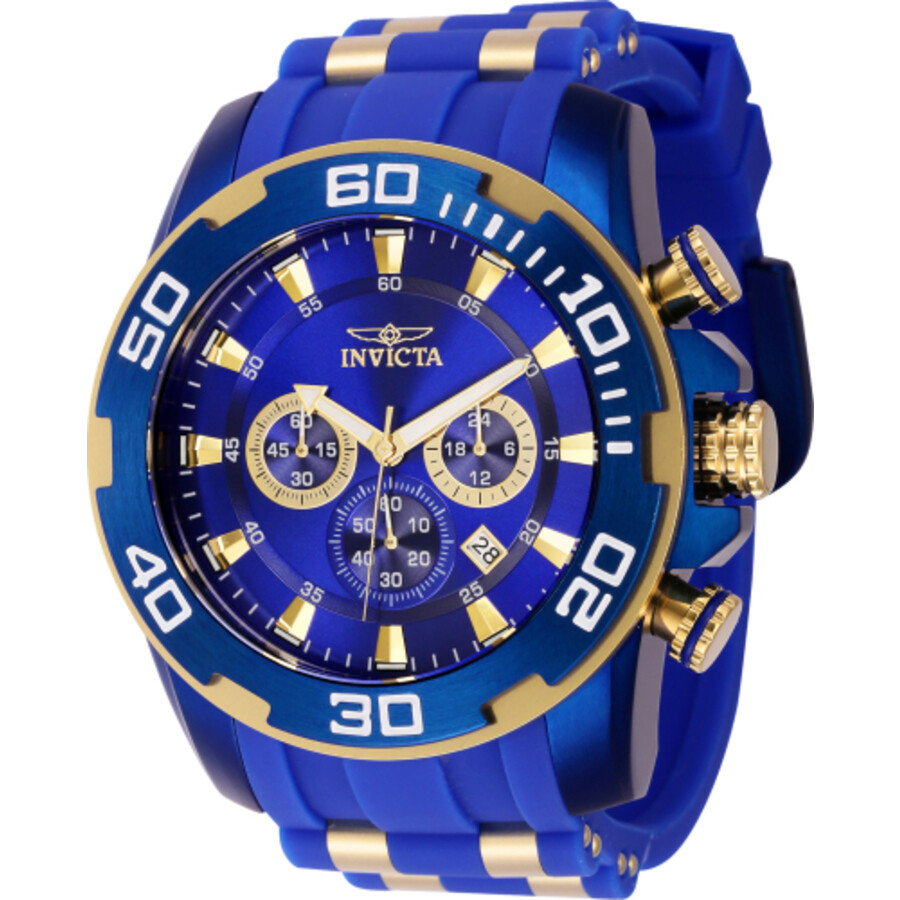 Invicta Pro Diver SCUBA Chronograph GMT Quartz Blue Dial Men's Watch ...