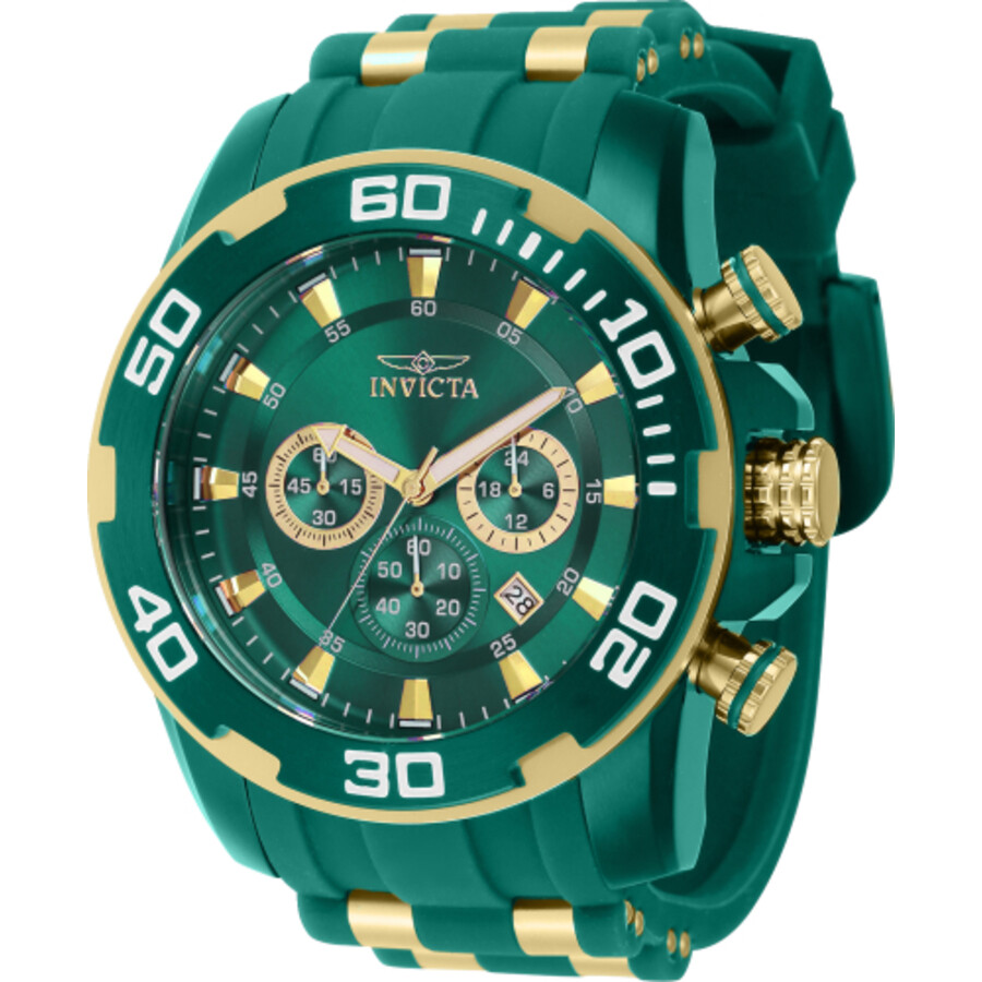 Invicta Pro Diver SCUBA Chronograph GMT Quartz Green Dial Men's Watch ...