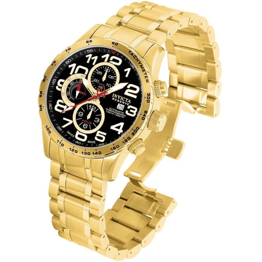 Invicta Reserve Chronograph Automatic Black Dial Men's Watch 0592 ...