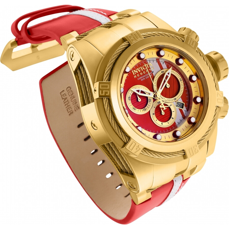 Invicta Reserve Chronograph Quartz Red Dial Men's Watch 29050 ...