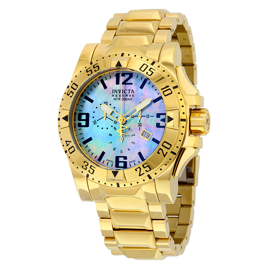 Invicta Reserve Collection Chronograph 18k Gold-Plated Men's Watch 6257 ...