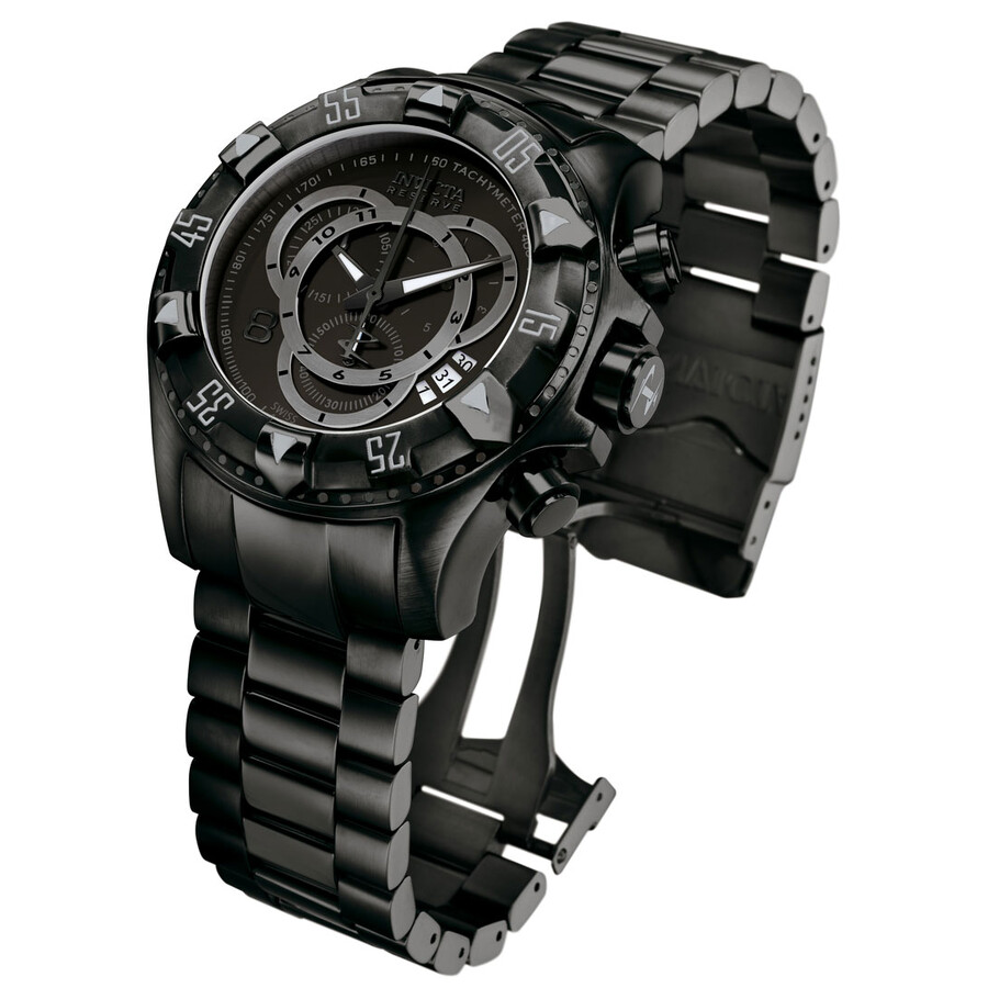 Invicta Reserve Collection Excursion Chronograph Black Dial Black Ion ...