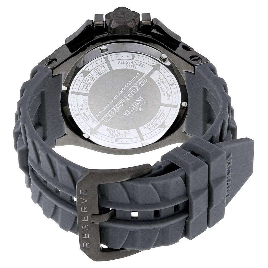 Invicta Reserve Excursion Chronograh Grey Dial Gray Polyurethane Men's ...