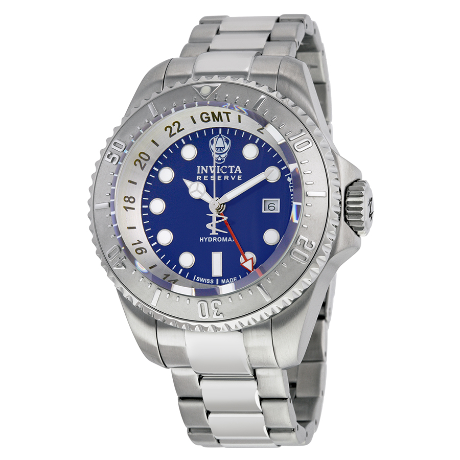 Invicta Reserve Hydromax GMT Blue Dial Stainless Steel Men's Watch ...