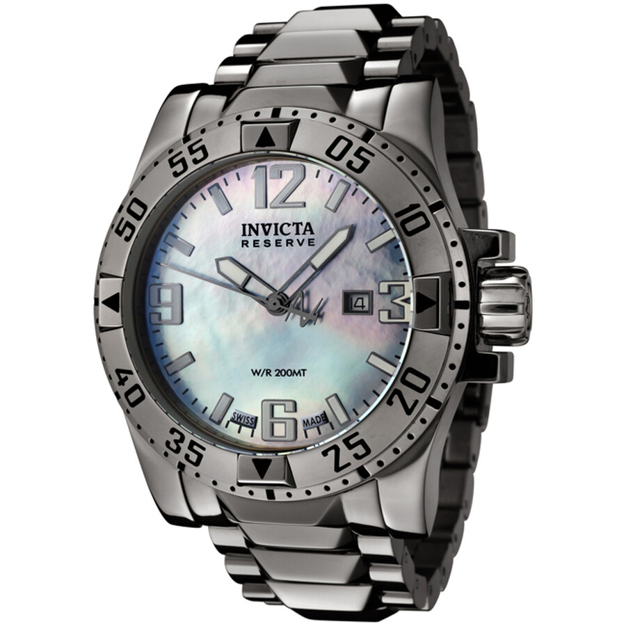 Invicta Reserve Mother of Pearl Dial Stainless Steel Men's Watch 0515 ...