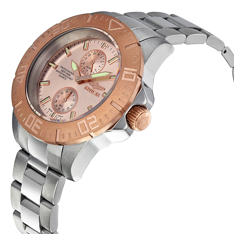 Invicta Rose Dial Stainless Steel Men's Watch 14347 886678149377 - Pro ...