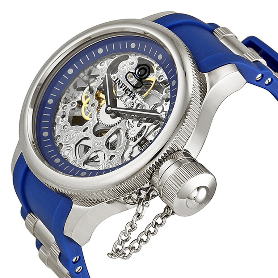 Invicta Russian Diver Skeleton Mechanical Blue Men's Watch 1089 ...