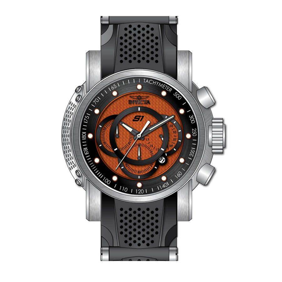 Invicta S1 Rally Chronograph Black and Orange Carbon Fiber Dial ...