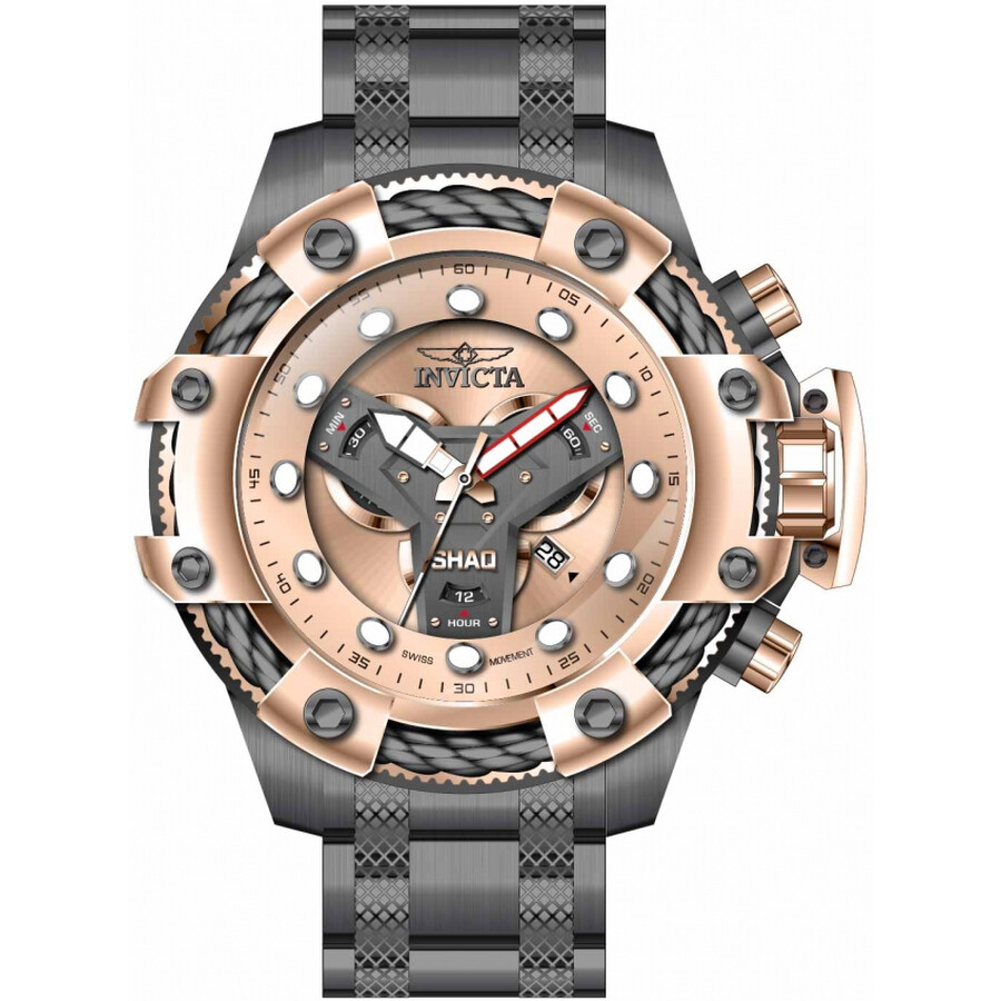 Invicta SHAQ Chronograph Quartz Rose Gold Dial Men's Watch 33658 ...