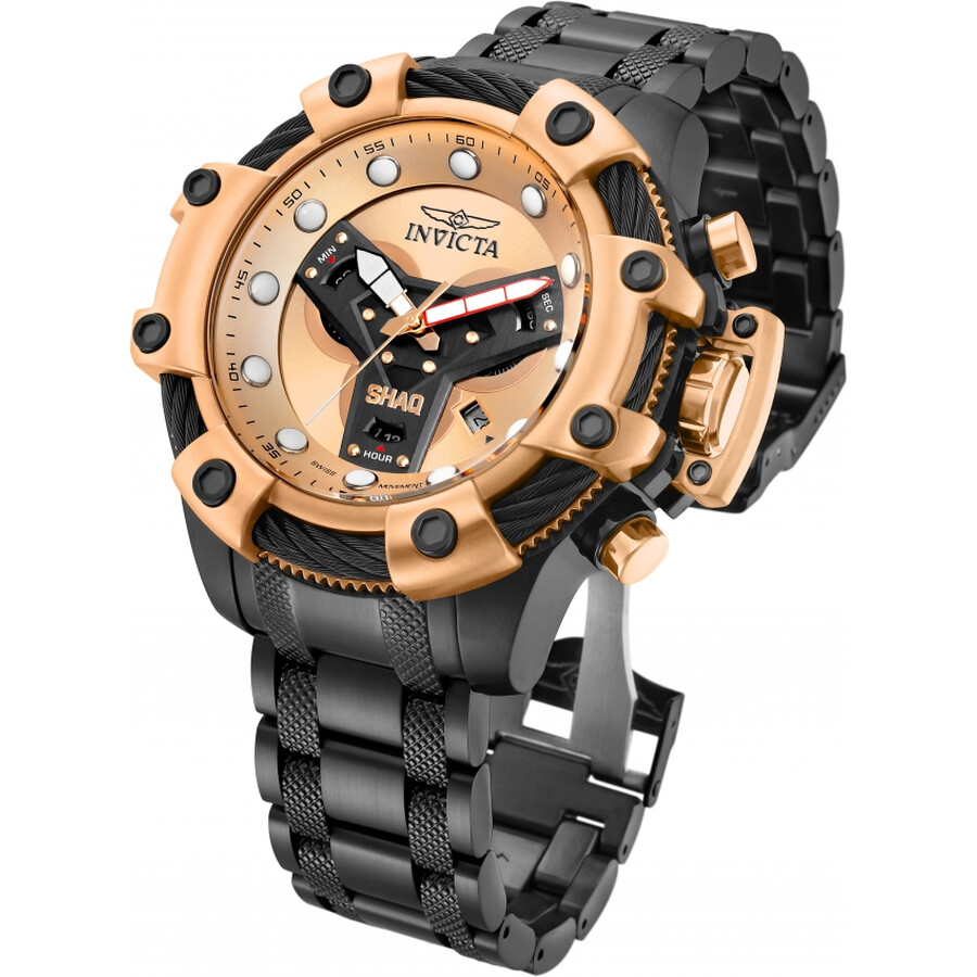 Invicta SHAQ Chronograph Quartz Rose Gold Dial Men's Watch 33658 ...