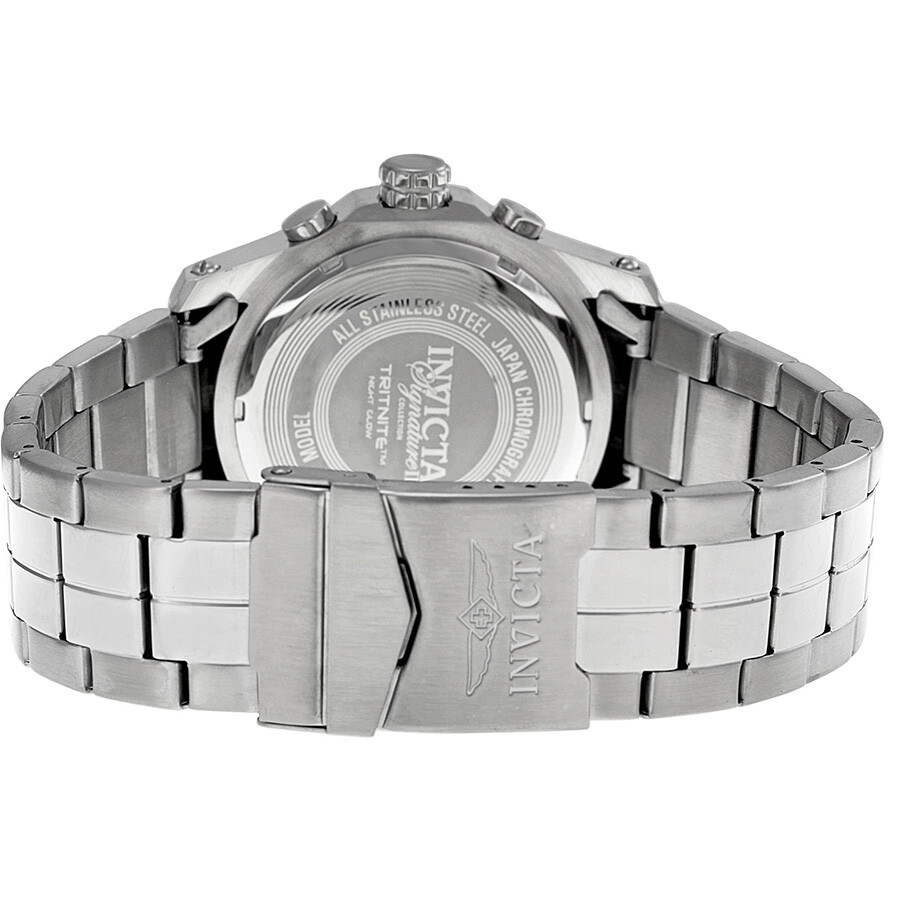 Invicta Signature II Chronograph Black and Silver Dial Stainless Steel ...