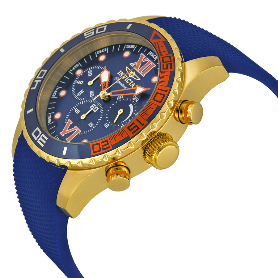 Invicta Signature II Chronograph Blue Dial Gold-tone PVD Men's Watch ...