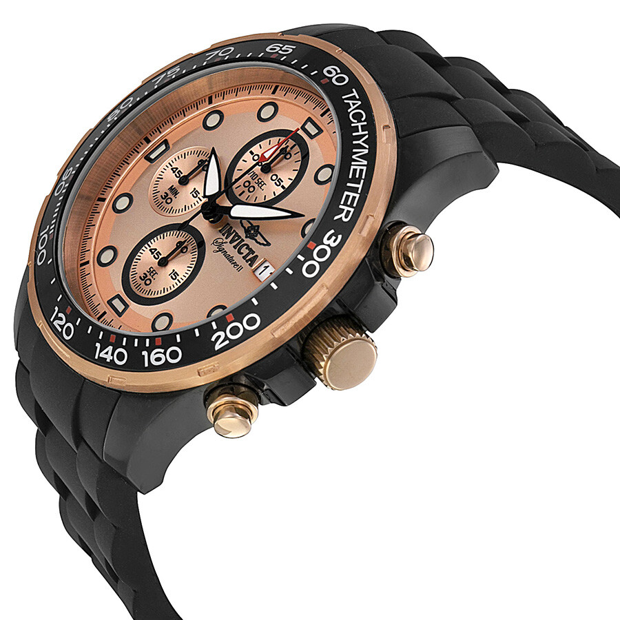 Invicta Signature II Chronograph Rose Gold-tone Dial Men's Watch 7374 ...