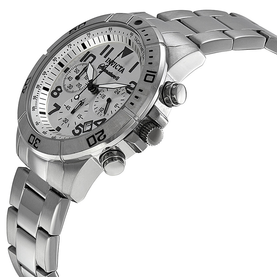 Invicta Signature II Chronograph Tachymeter Silver Dial Men's Watch ...