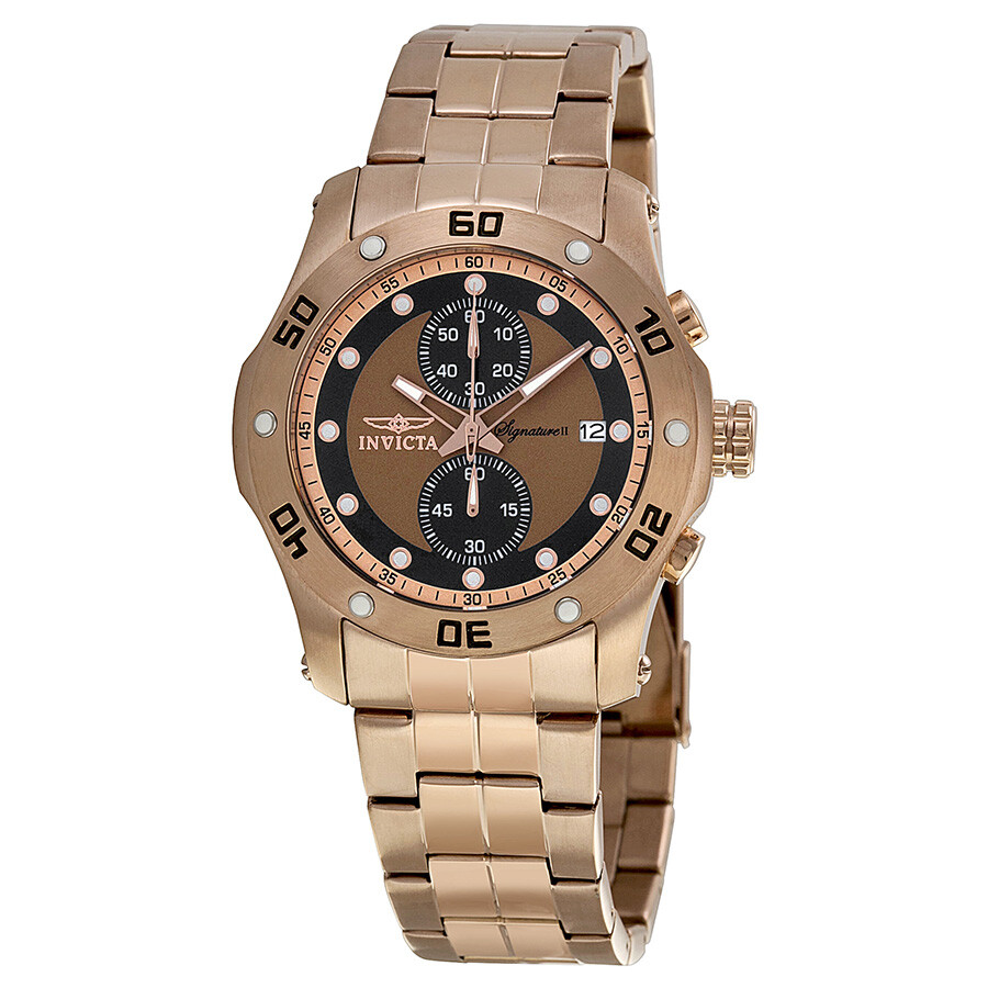 Invicta Signature II Divers Chronograph Rose Gold-tone Men's Watch 7386 ...