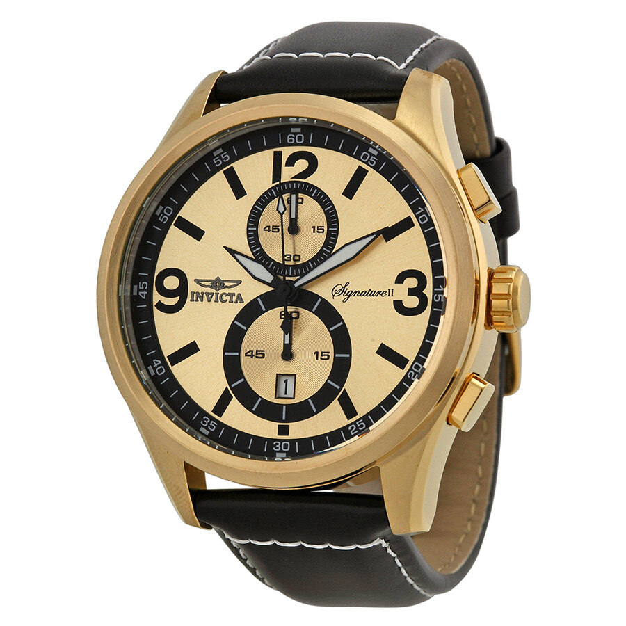 Invicta Signature II Elegant Chronograph Gold Dial Men's Watch 7417 ...