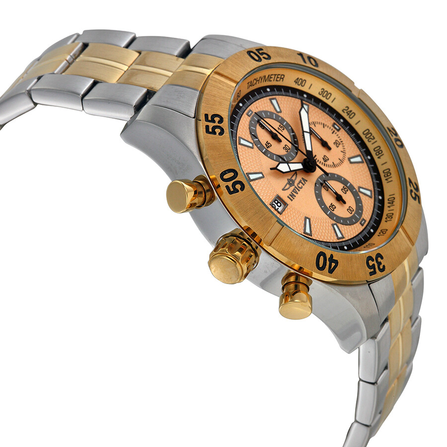 Invicta Specialty Champagne Dial Two Tone Steel Chronograph Men's Watch ...