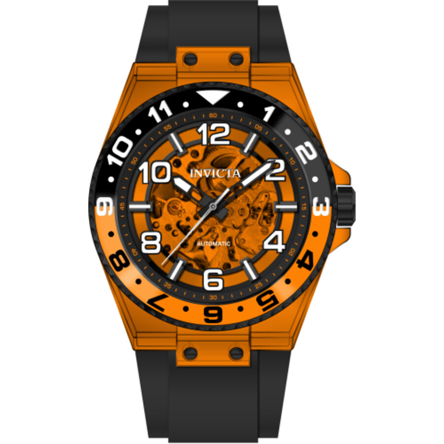 Invicta Speedway Automatic Skeleton Orange Dial Men's Watch 44389 ...